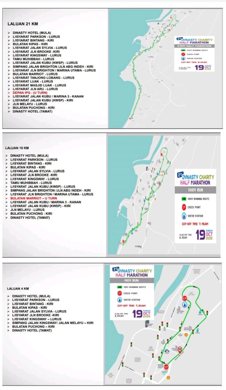 Road Closures And Diversions Announced For Dynasty Charity Half Marathon 2025 In Miri | Sarawak ...